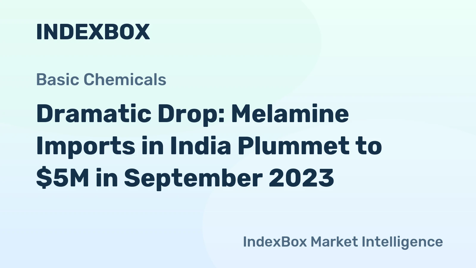 Dramatic Drop: Melamine Imports in India Plummet to $5M in September 2023