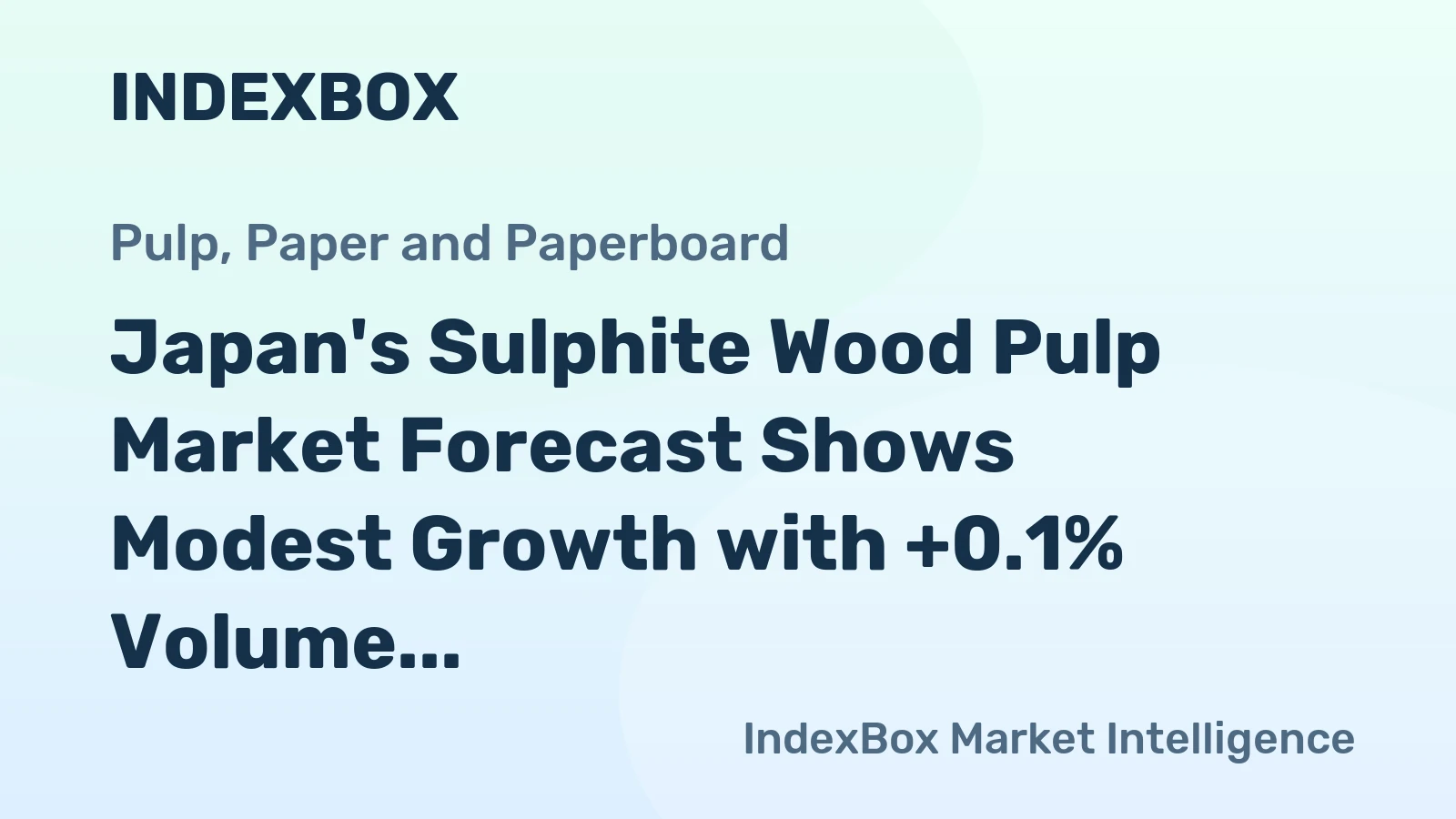 Japan's Sulphite Wood Pulp Market Forecast Shows Modest Growth with +0.1% Volume CAGR Through 2035