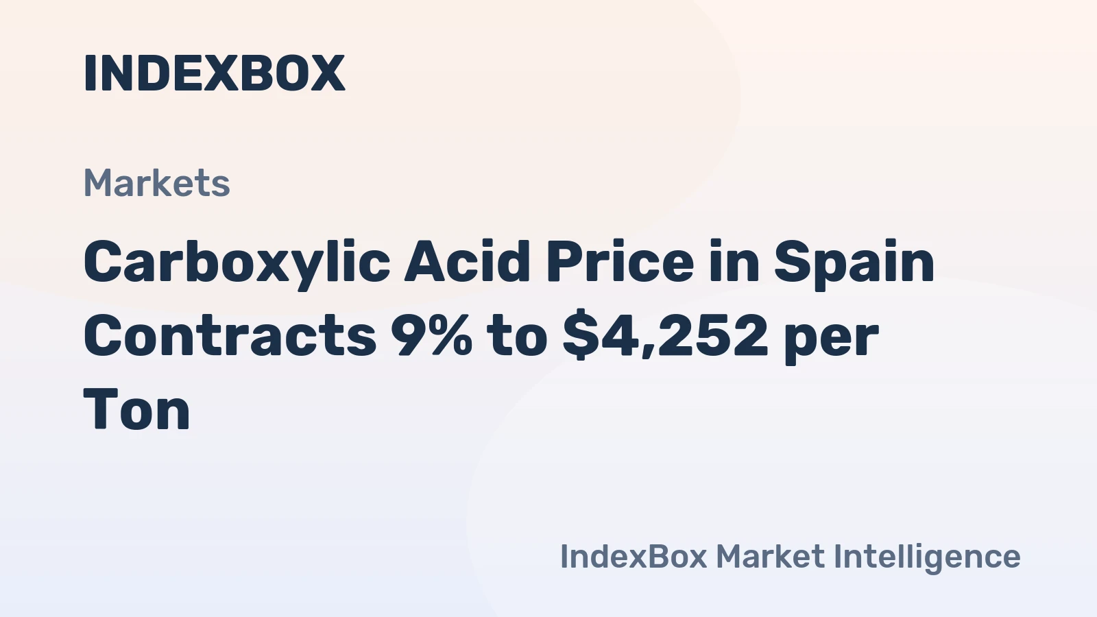Carboxylic Acid Price in Spain Contracts 9% to $4,252 per Ton