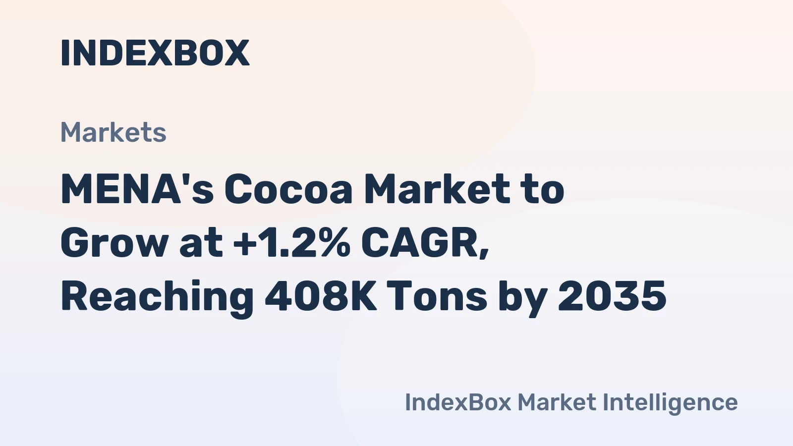 MENA's Cocoa Market to Grow at +1.2% CAGR, Reaching 408K Tons by 2035