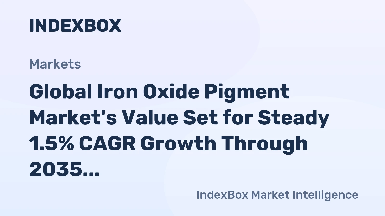 Global Iron Oxide Pigment Market's Value Set for Steady 1.5% CAGR Growth Through 2035