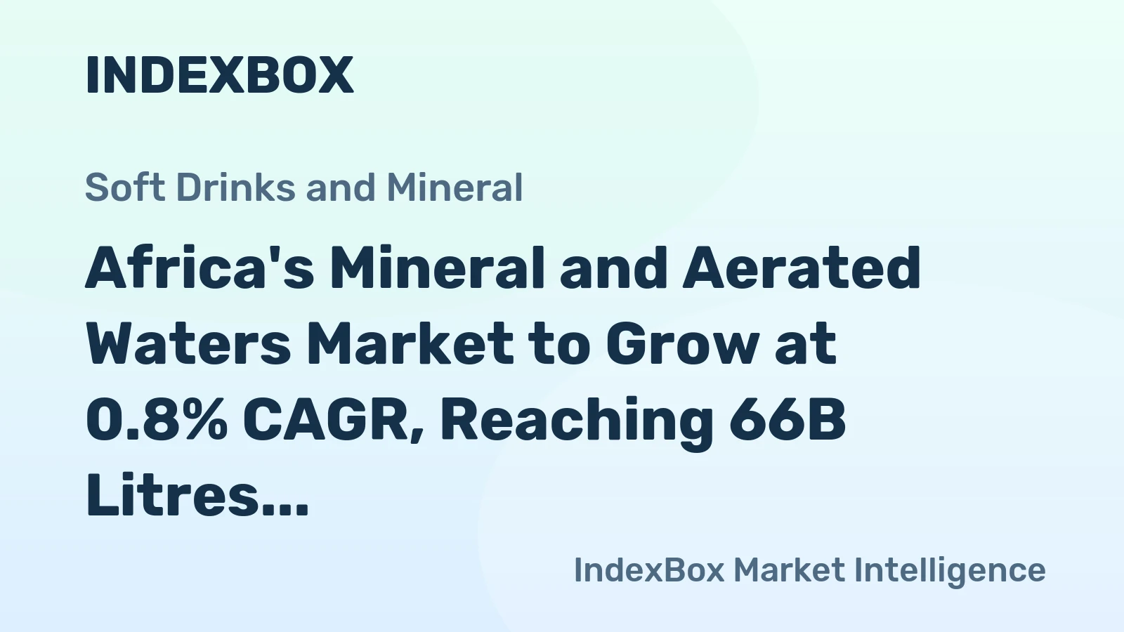 Africa's Mineral and Aerated Waters Market to Grow at 0.8% CAGR, Reaching 66B Litres by 2035