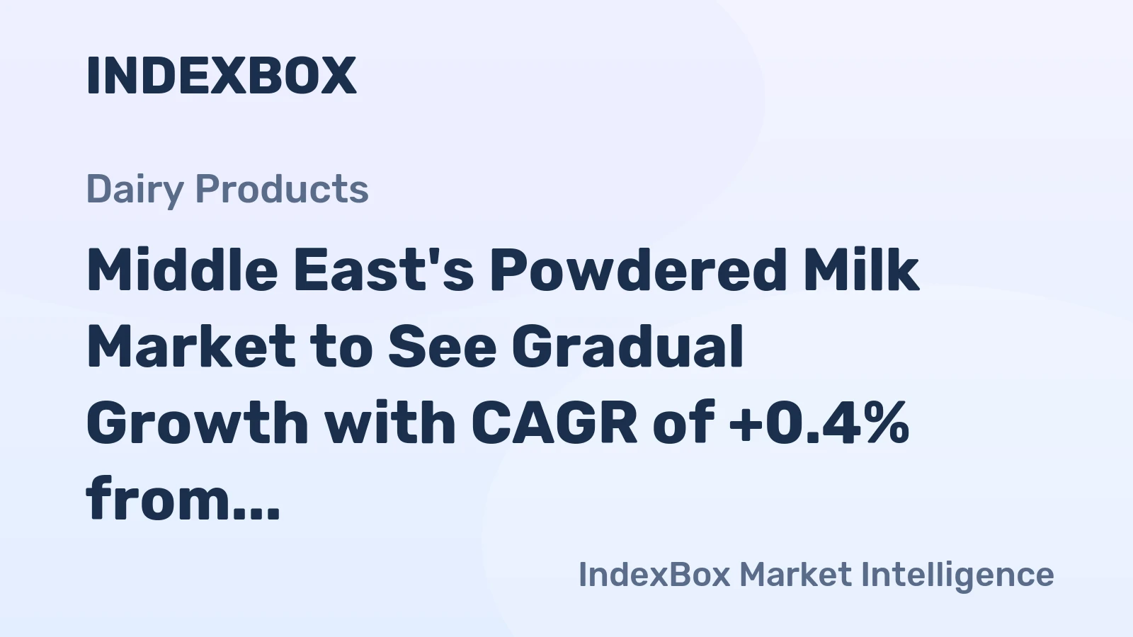 Middle East's Powdered Milk Market to See Gradual Growth with CAGR of +0.4% from 2024 to 2035