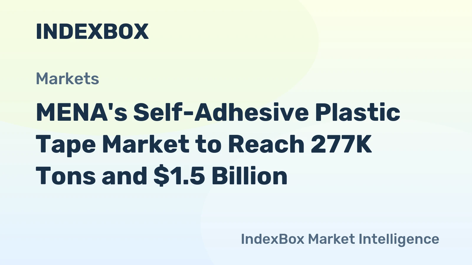 MENA's Self-Adhesive Plastic Tape Market to Reach 277K Tons and $1.5 Billion