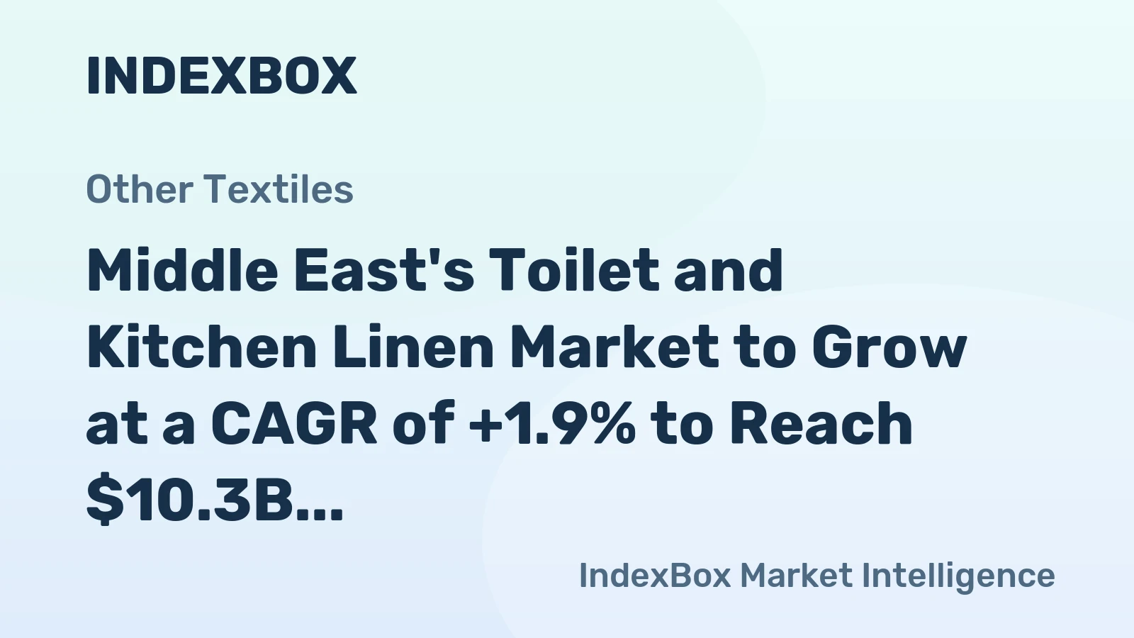 Middle East's Toilet and Kitchen Linen Market to Grow at a CAGR of +1.9% to Reach $10.3B by 2035