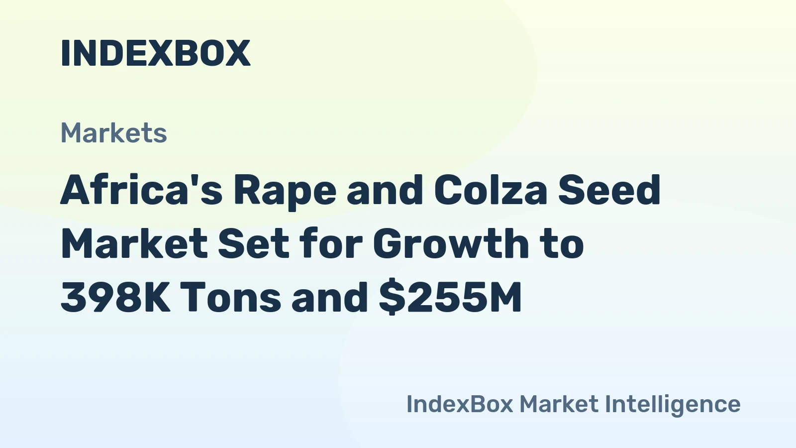 Africa's Rape and Colza Seed Market Set for Growth to 398K Tons and $255M