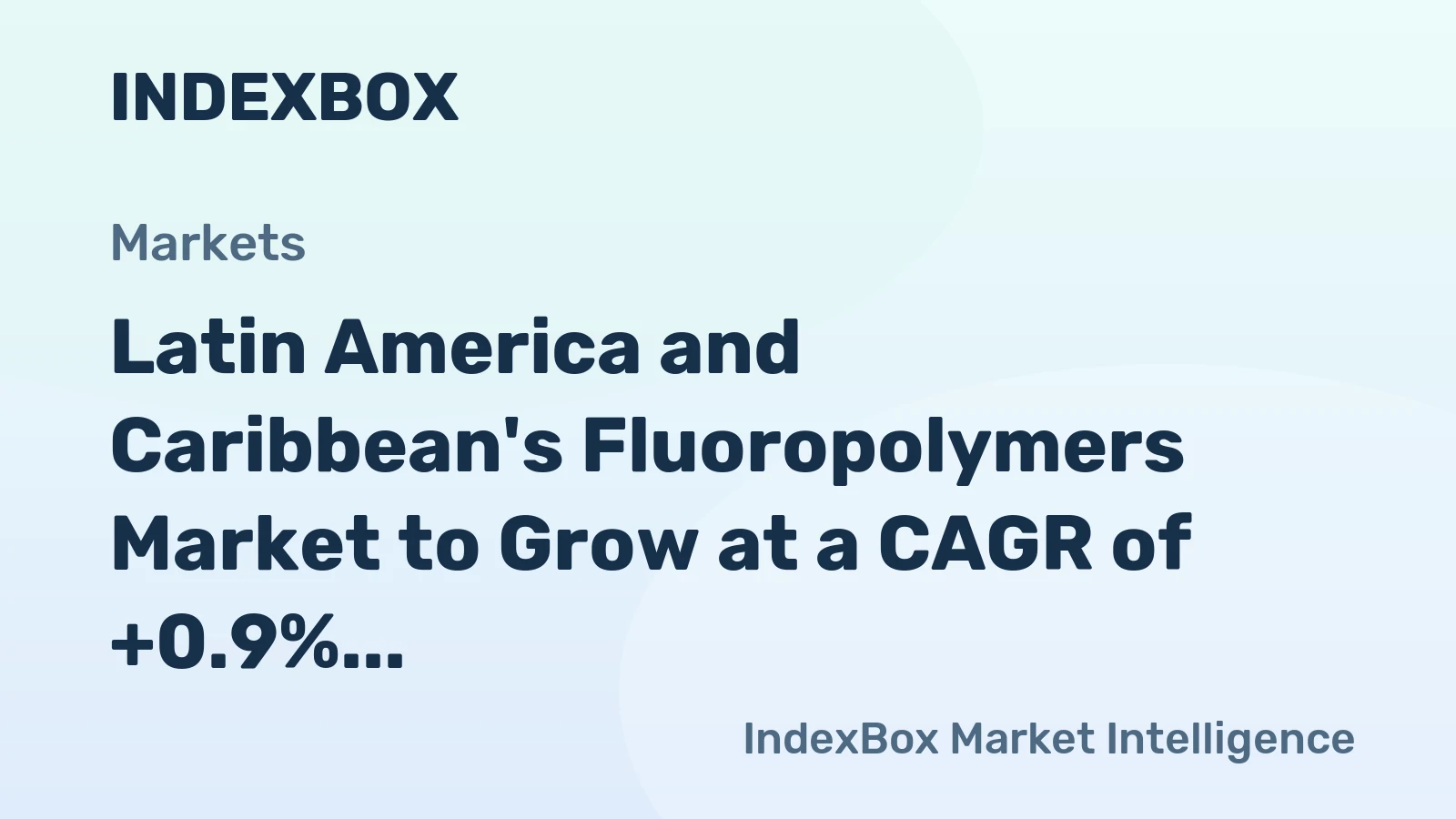 Latin America and Caribbean's Fluoropolymers Market to Grow at a CAGR of +0.9% reaching $939M by 2035