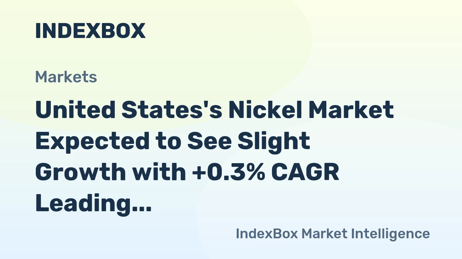 United States's Nickel Market Expected to See Slight Growth with +0.3% CAGR Leading to $24.4B Market Value by 2035