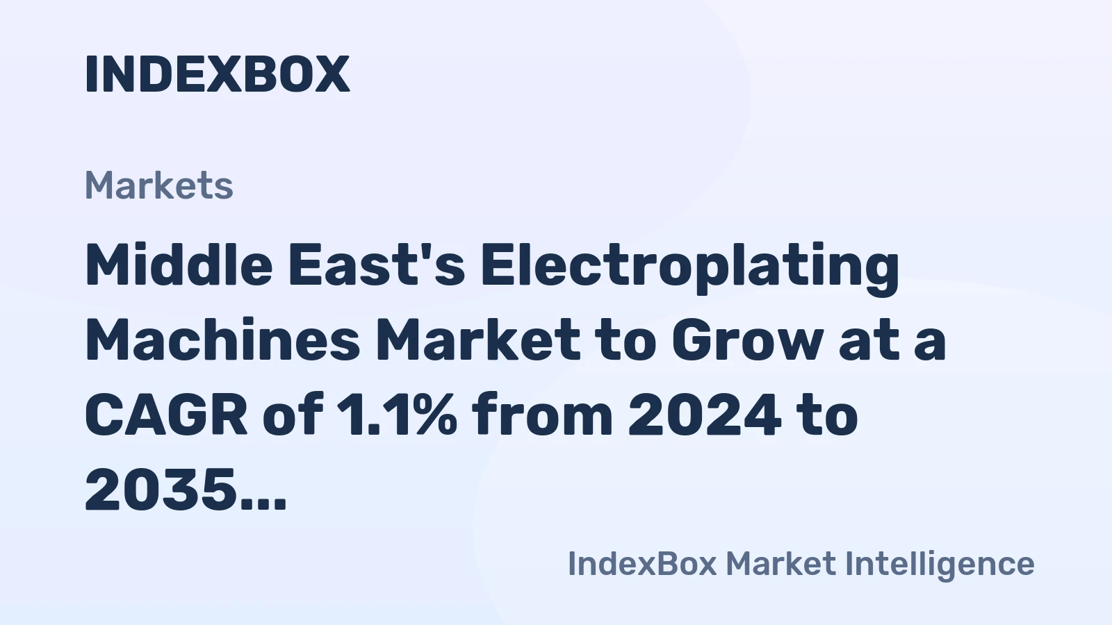 Middle East's Electroplating Machines Market to Grow at a CAGR of 1.1% from 2024 to 2035