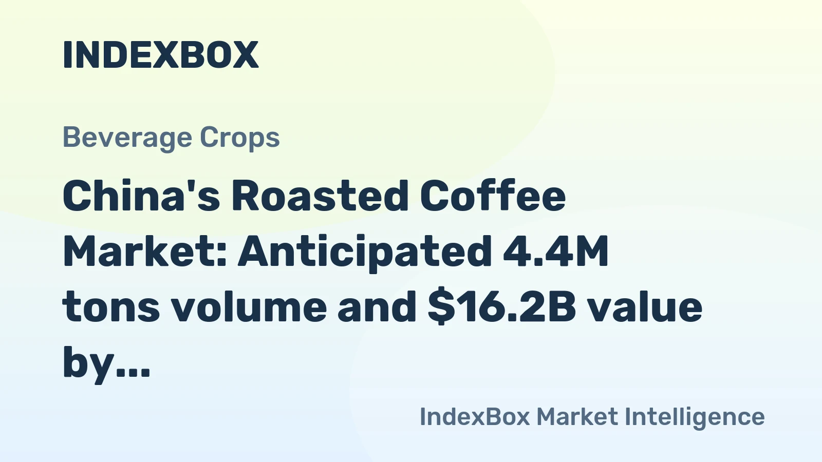 China's Roasted Coffee Market: Anticipated 4.4M tons volume and $16.2B value by 2035