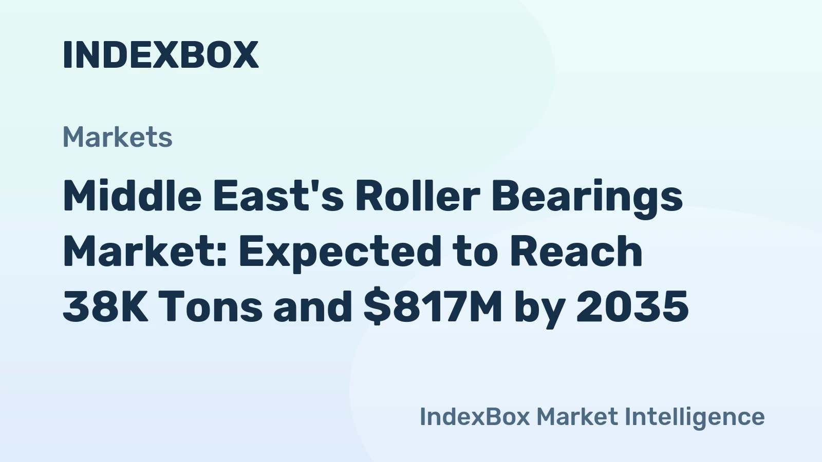 Middle East's Roller Bearings Market: Expected to Reach 38K Tons and $817M by 2035