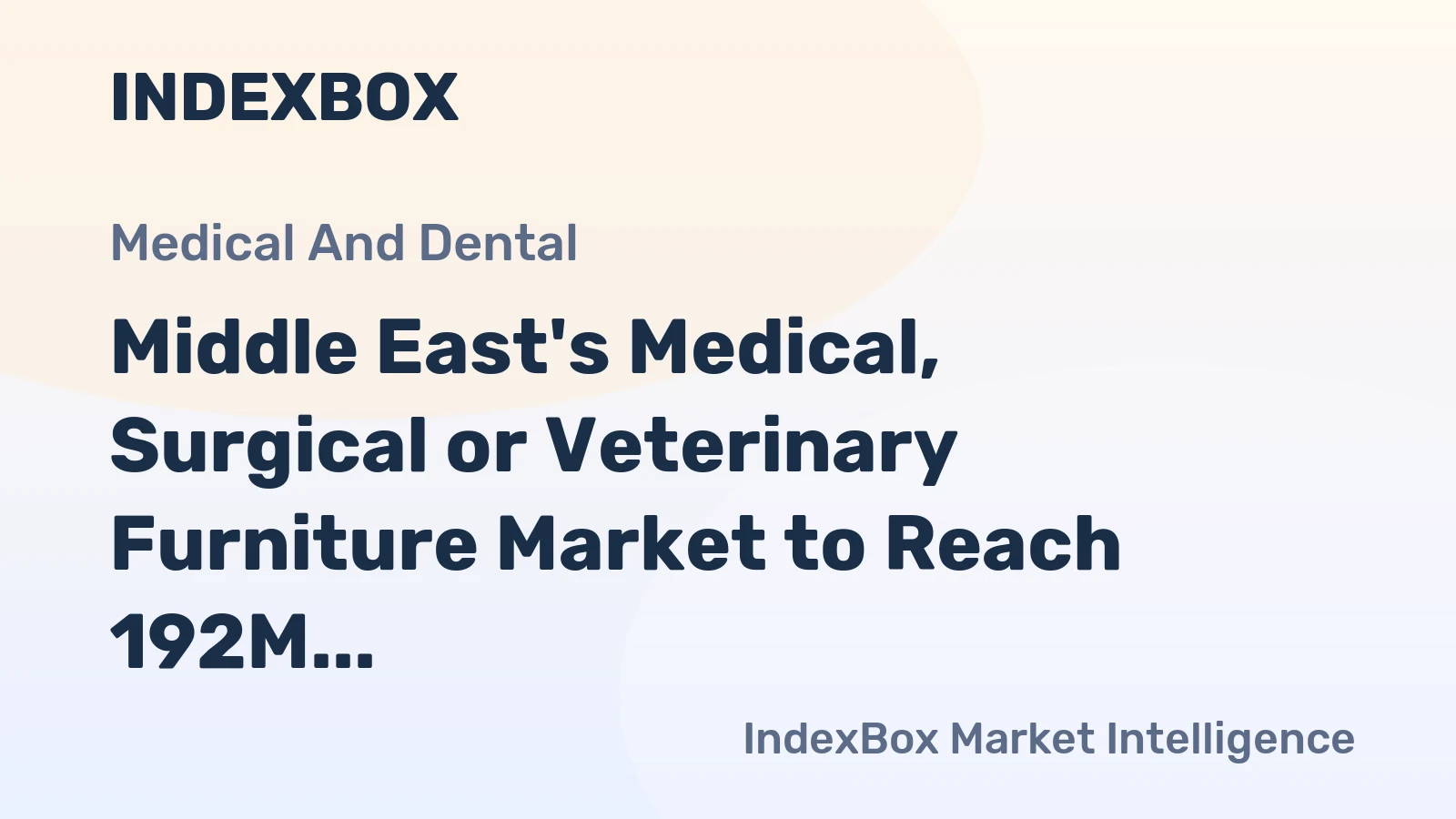 Middle East's Medical, Surgical or Veterinary Furniture Market to Reach 192M Units and $1.7B by 2035, Forecast Shows