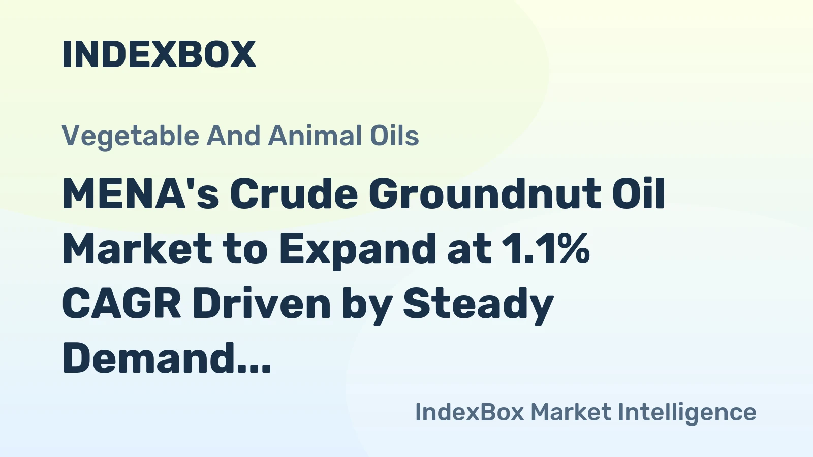 MENA's Crude Groundnut Oil Market to Expand at 1.1% CAGR Driven by Steady Demand