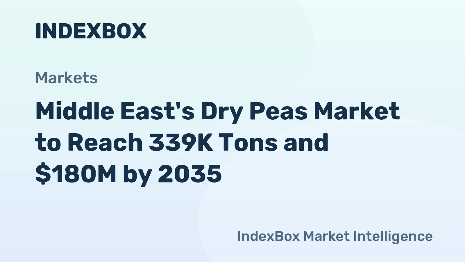 Middle East's Dry Peas Market to Reach 339K Tons and $180M by 2035
