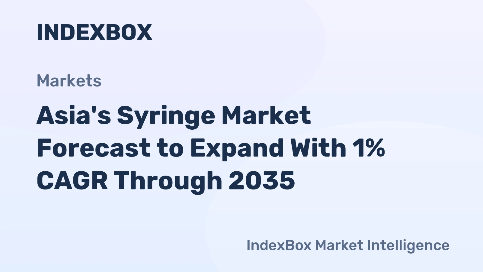 Asia's Syringe Market Forecast to Expand With 1% CAGR Through 2035
