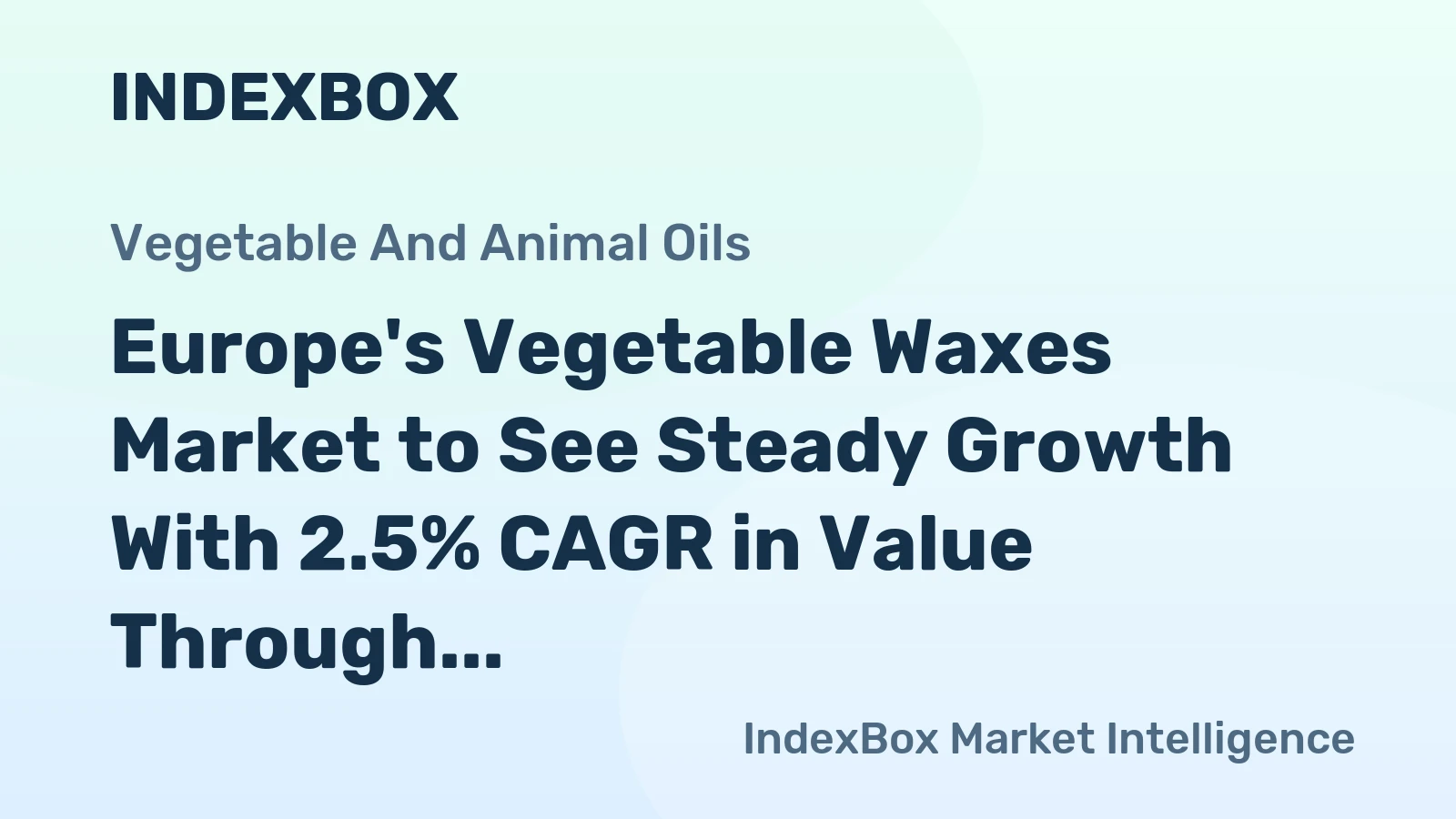 Europe's Vegetable Waxes Market to See Steady Growth With 2.5% CAGR in Value Through 2035