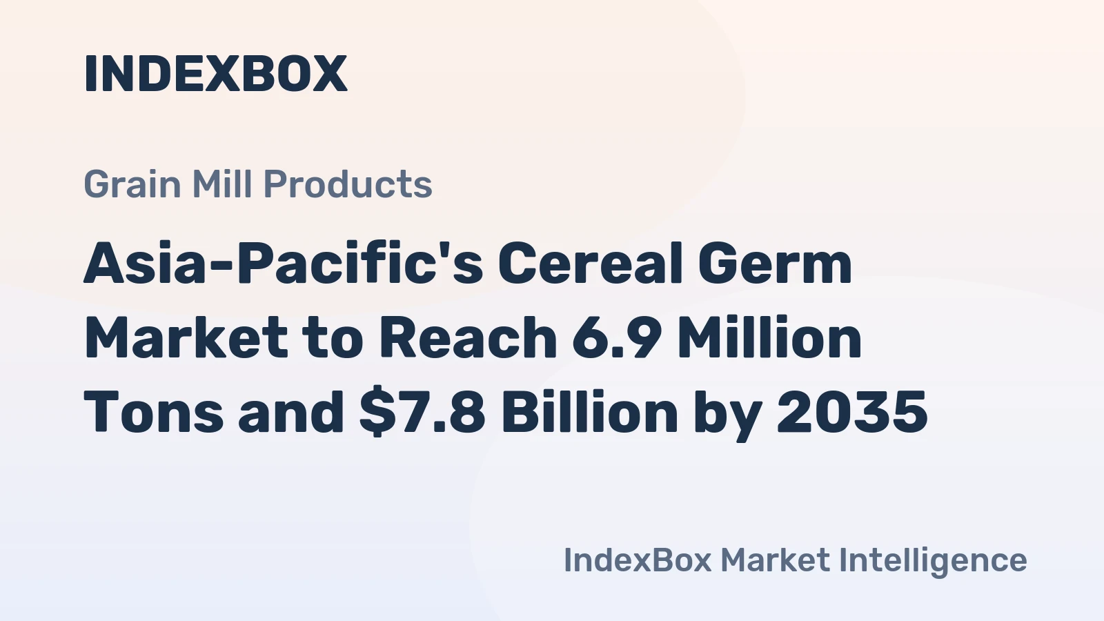 Asia-Pacific's Cereal Germ Market to Reach 6.9 Million Tons and $7.8 Billion by 2035