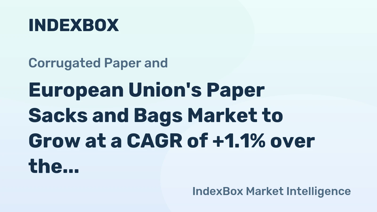 European Union's Paper Sacks and Bags Market to Grow at a CAGR of +1.1% over the Next Decade, Reaching $109.7B by 2035