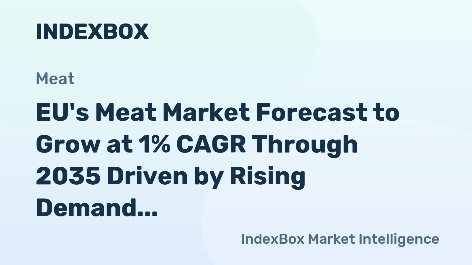 EU's Meat Market Forecast to Grow at 1% CAGR Through 2035 Driven by Rising Demand