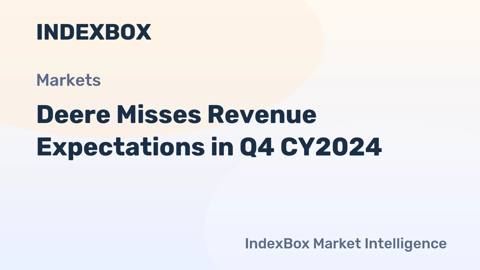 Deere Misses Revenue Expectations in Q4 CY2024