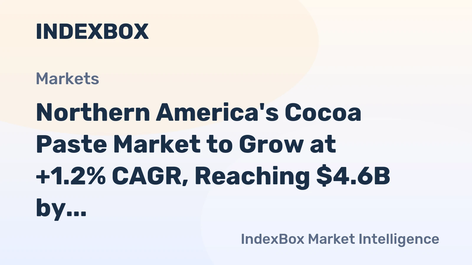 Northern America's Cocoa Paste Market to Grow at +1.2% CAGR, Reaching $4.6B by 2035
