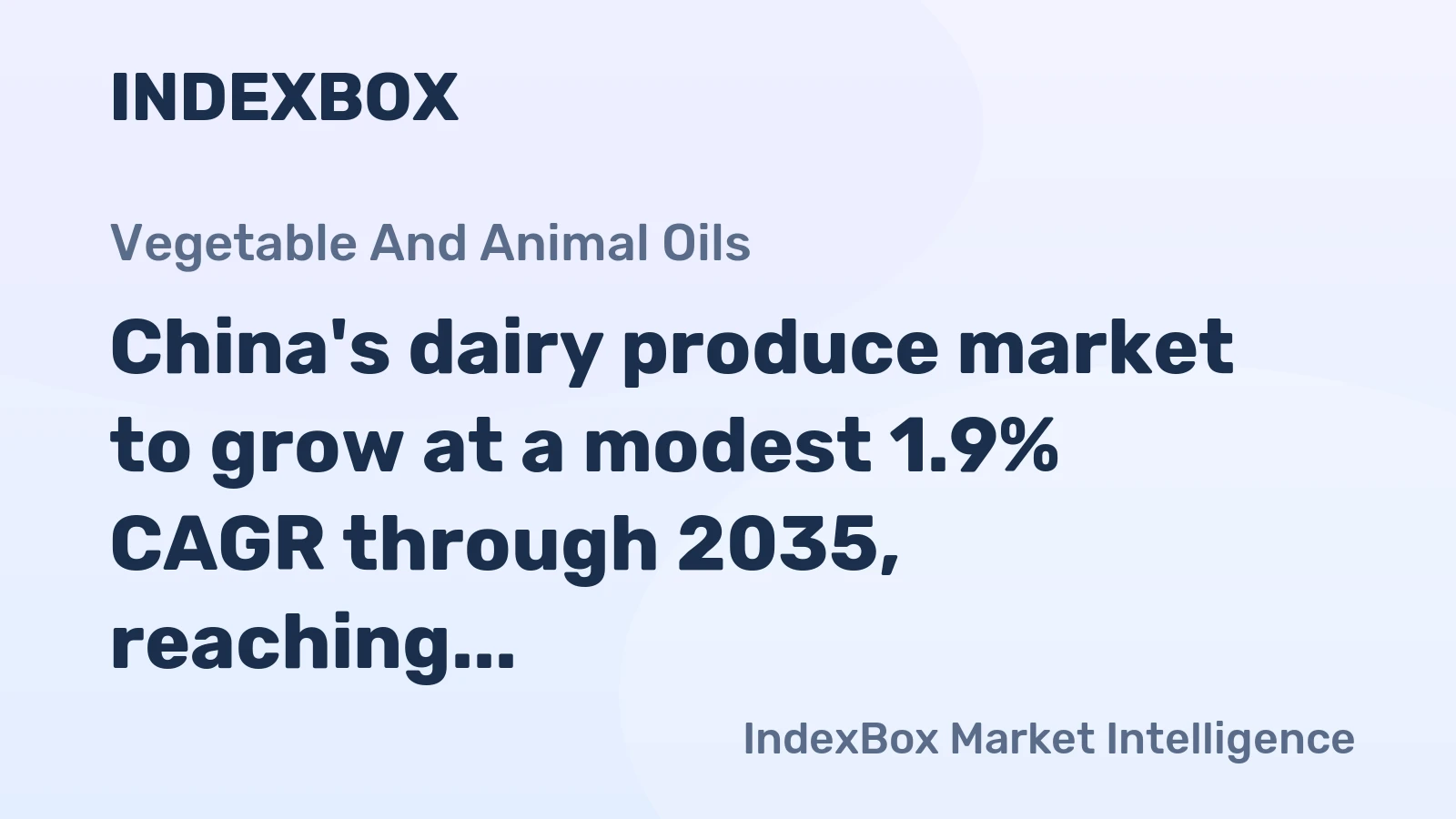 China's dairy produce market to grow at a modest 1.9% CAGR through 2035, reaching $61.4B, driven by sustained demand.