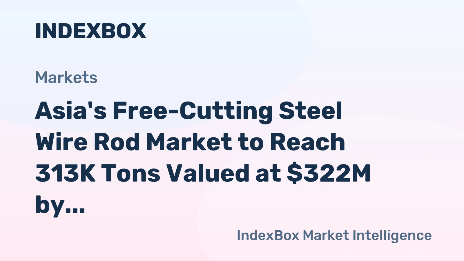 Asia's Free-Cutting Steel Wire Rod Market to Reach 313K Tons Valued at $322M by 2035