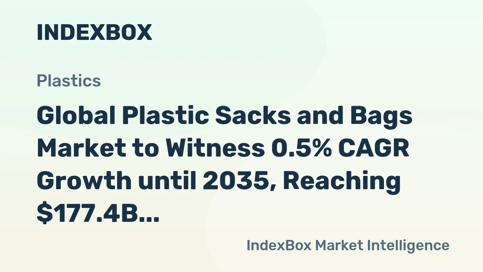 Global Plastic Sacks and Bags Market to Witness 0.5% CAGR Growth until 2035, Reaching $177.4B in Value