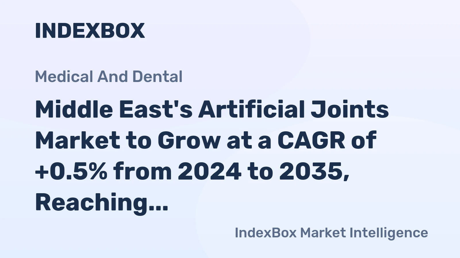 Middle East's Artificial Joints Market to Grow at a CAGR of +0.5% from 2024 to 2035, Reaching 5.9M Units