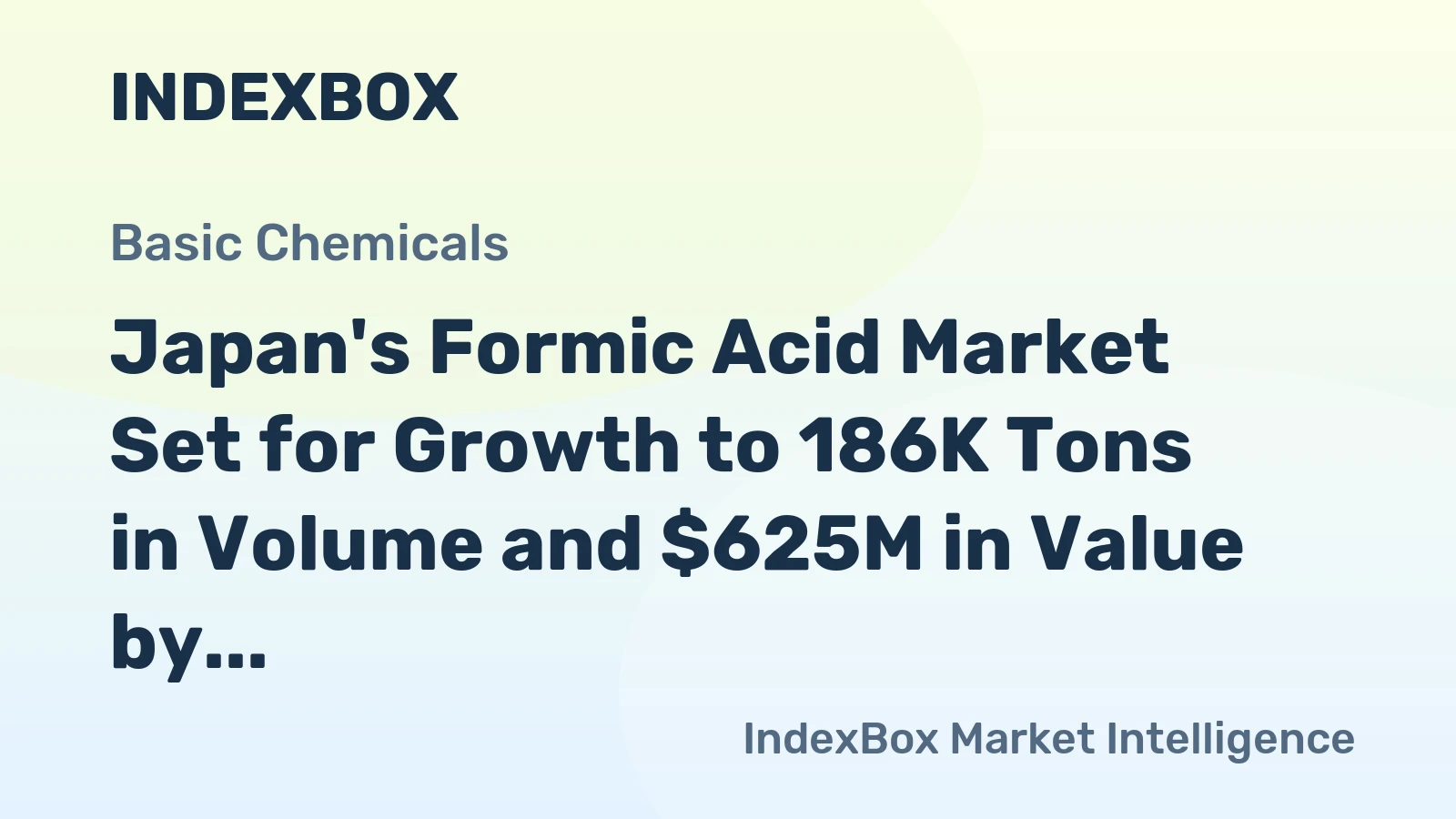 Japan's Formic Acid Market Set for Growth to 186K Tons in Volume and $625M in Value by 2035