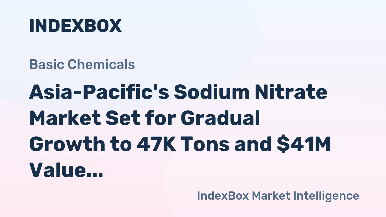 Asia-Pacific's Sodium Nitrate Market Set for Gradual Growth to 47K Tons and $41M Value