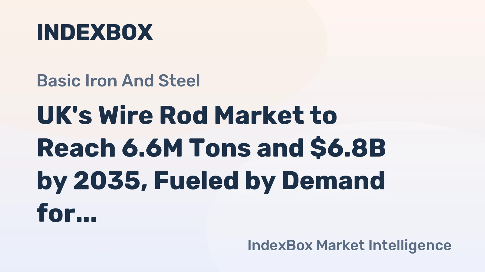 UK's Wire Rod Market to Reach 6.6M Tons and $6.8B by 2035, Fueled by Demand for Concrete Reinforcing