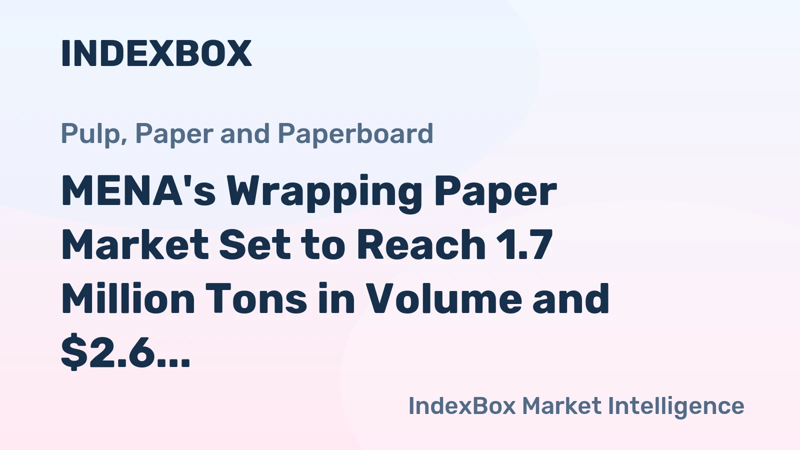 MENA's Wrapping Paper Market Set to Reach 1.7 Million Tons in Volume and $2.6 Billion in Value