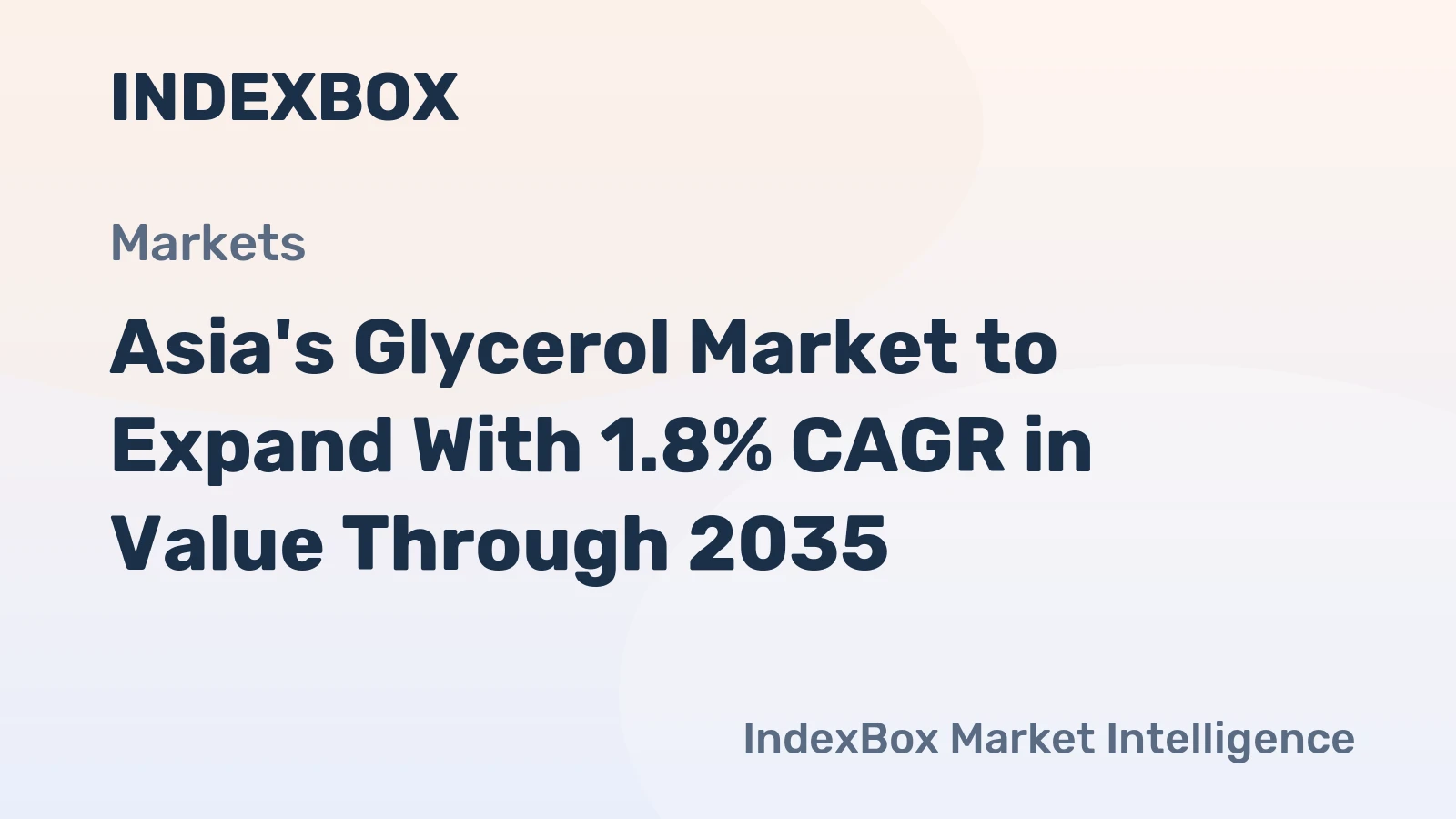 Asia's Glycerol Market to Expand With 1.8% CAGR in Value Through 2035