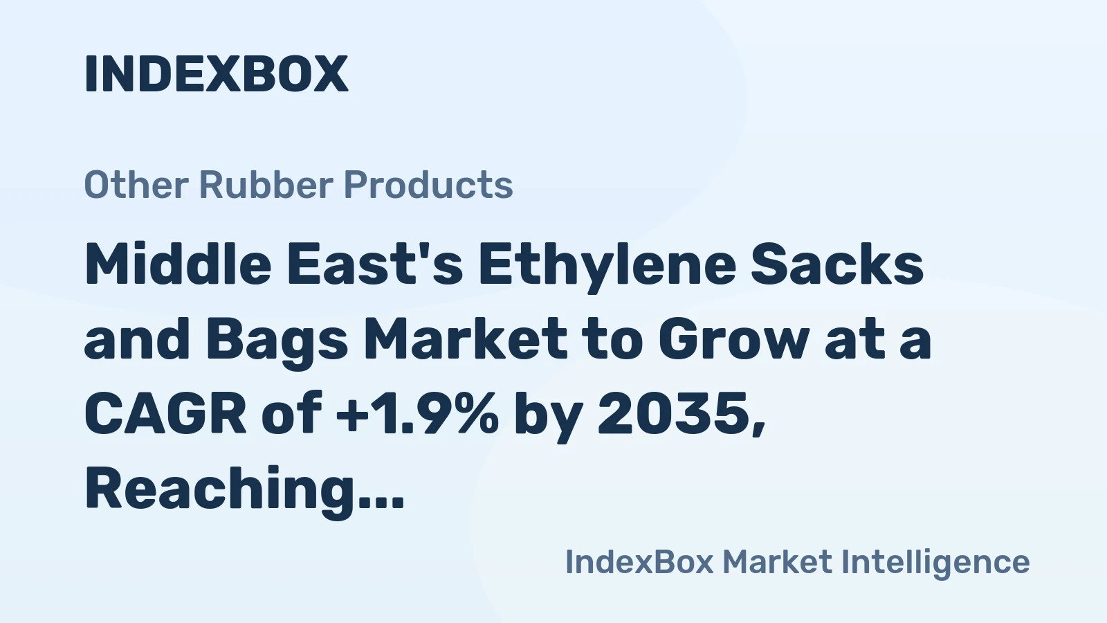 Middle East's Ethylene Sacks and Bags Market to Grow at a CAGR of +1.9% by 2035, Reaching $11.6B in Value