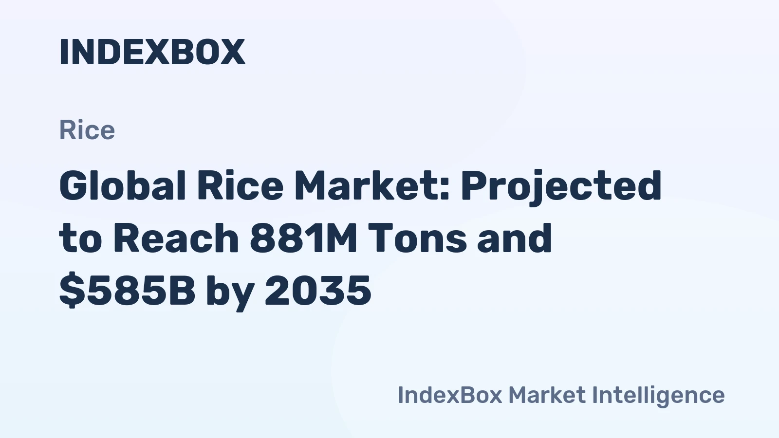 Global Rice Market: Projected to Reach 881M Tons and $585B by 2035
