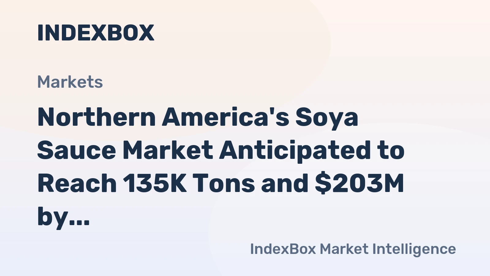 Northern America's Soya Sauce Market Anticipated to Reach 135K Tons and $203M by 2035, Fueled by Growing Demand