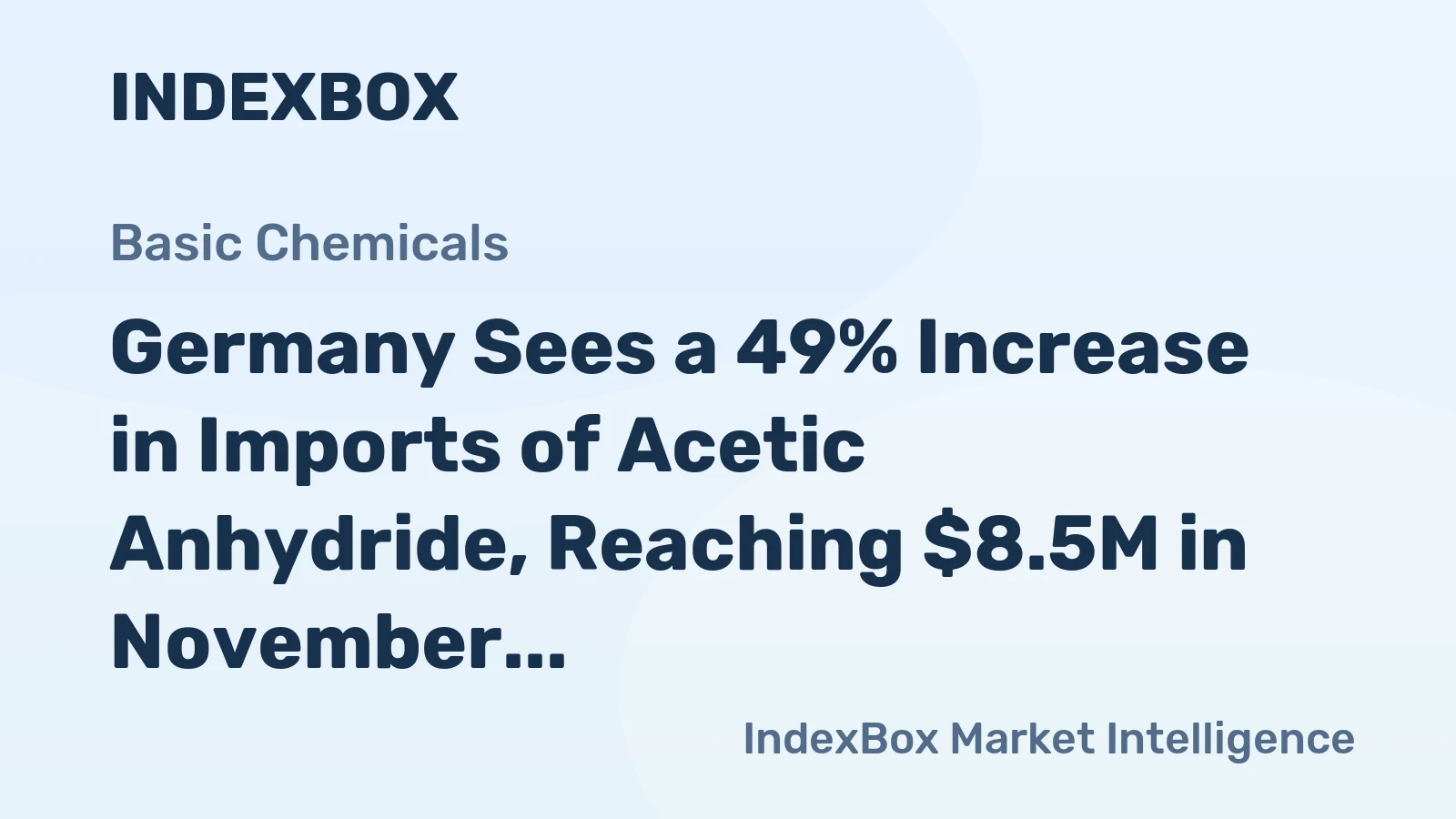 Germany Sees a 49% Increase in Imports of Acetic Anhydride, Reaching $8.5M in November 2023
