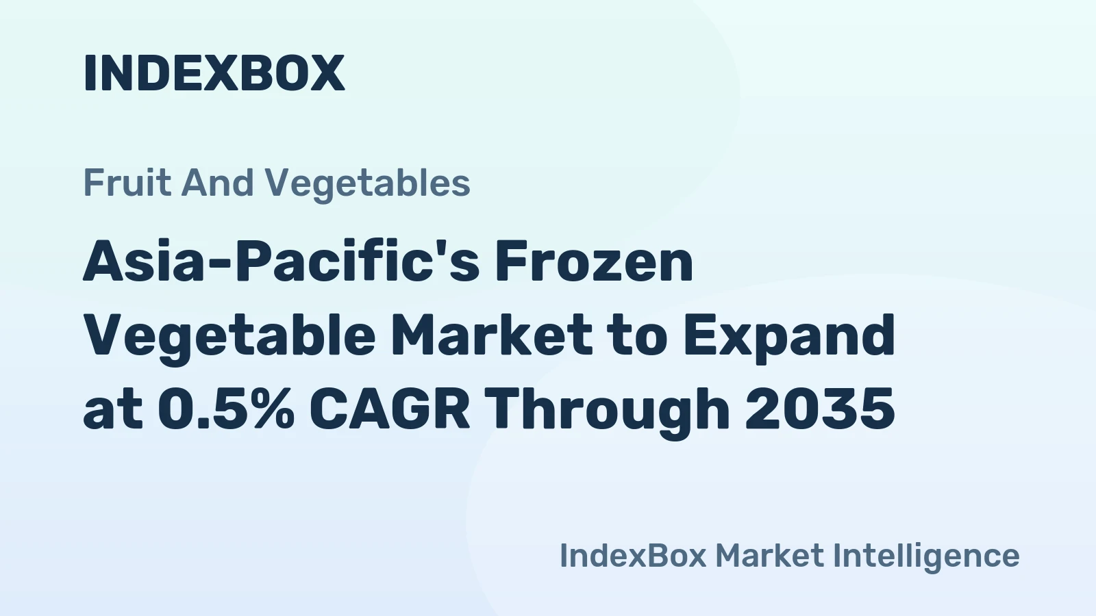 Asia-Pacific's Frozen Vegetable Market to Expand at 0.5% CAGR Through 2035