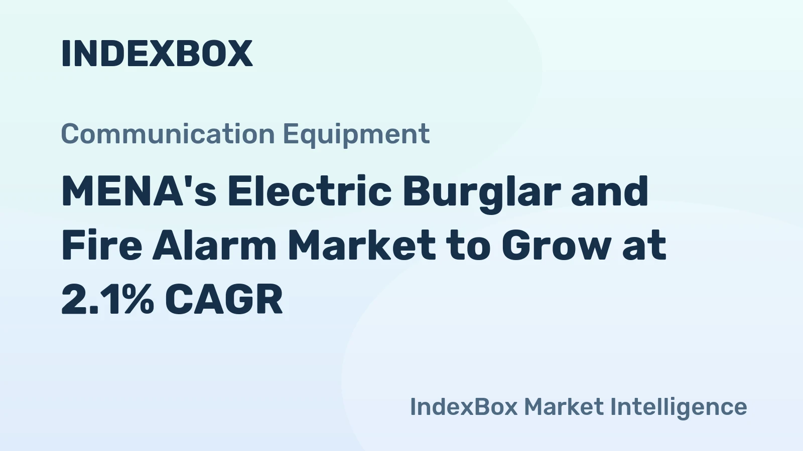 MENA's Electric Burglar and Fire Alarm Market to Grow at 2.1% CAGR