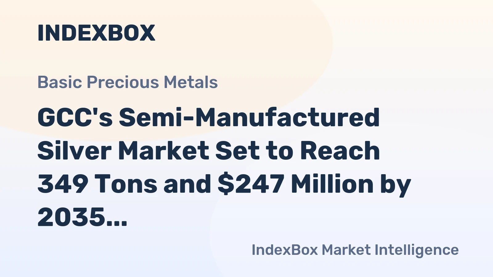 GCC's Semi-Manufactured Silver Market Set to Reach 349 Tons and $247 Million by 2035
