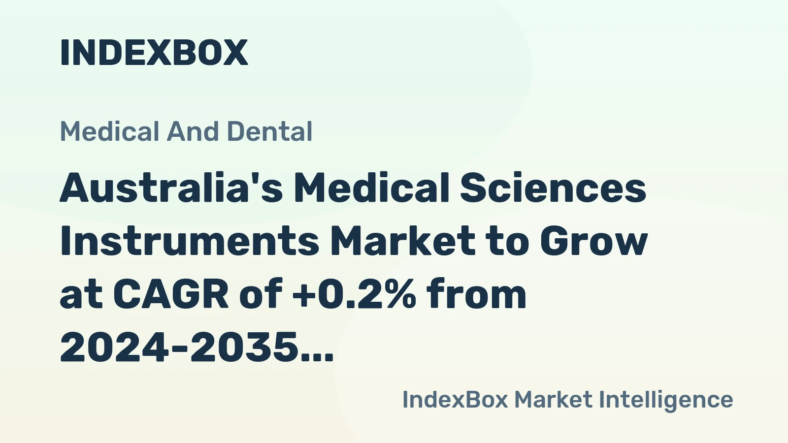 Australia's Medical Sciences Instruments Market to Grow at CAGR of +0.2% from 2024-2035, Reaching 22K Tons