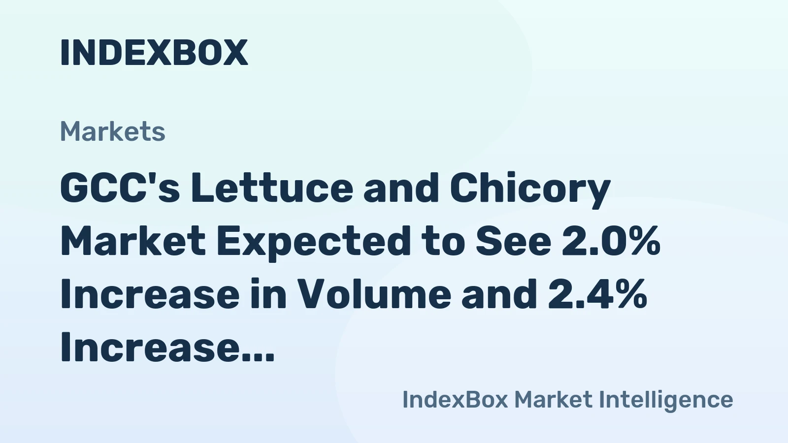 GCC's Lettuce and Chicory Market Expected to See 2.0% Increase in Volume and 2.4% Increase in Value by 2035