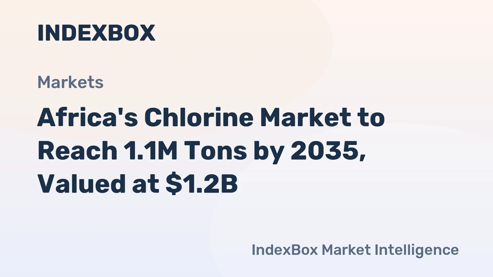 Africa's Chlorine Market to Reach 1.1M Tons by 2035, Valued at $1.2B