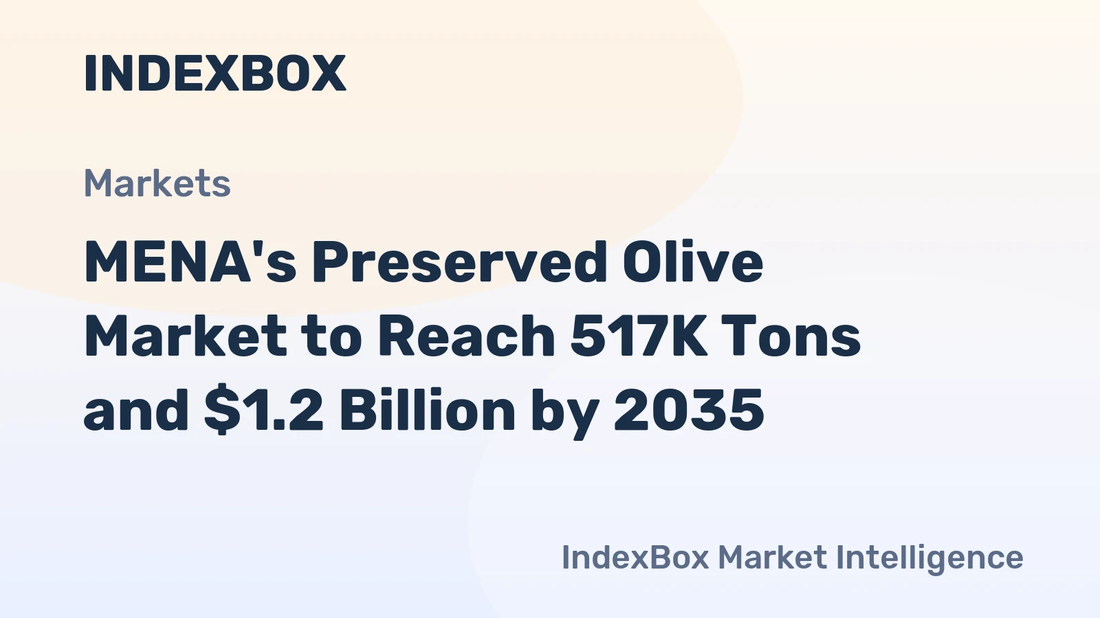 MENA's Preserved Olive Market to Reach 517K Tons and $1.2 Billion by 2035