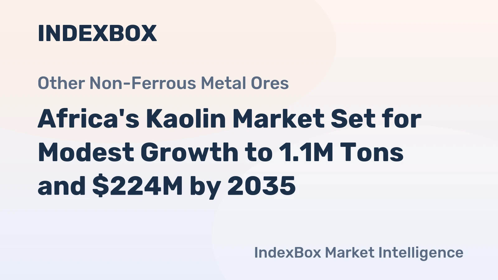 Africa's Kaolin Market Set for Modest Growth to 1.1M Tons and $224M by 2035