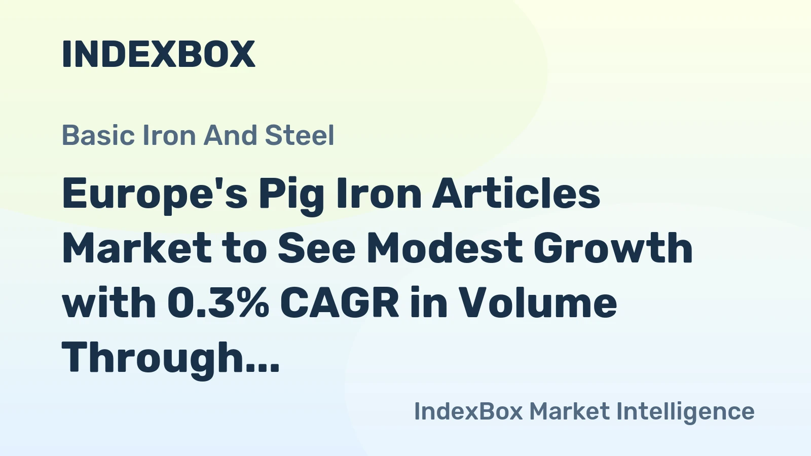 Europe's Pig Iron Articles Market to See Modest Growth with 0.3% CAGR in Volume Through 2035