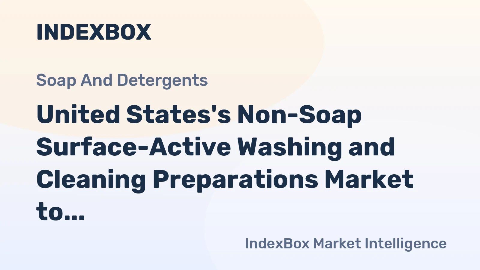 United States's Non-Soap Surface-Active Washing and Cleaning Preparations Market to See Moderate Growth with a CAGR of +1.6% over the Forecast Period