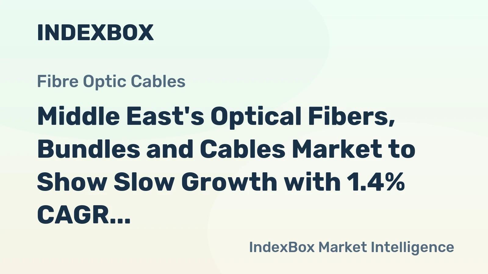 Middle East's Optical Fibers, Bundles and Cables Market to Show Slow Growth with 1.4% CAGR to Reach 187K tons by 2035