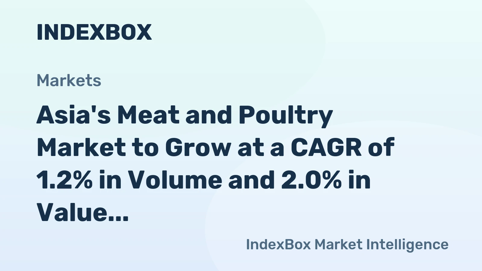 Asia's Meat and Poultry Market to Grow at a CAGR of 1.2% in Volume and 2.0% in Value from 2024-2035